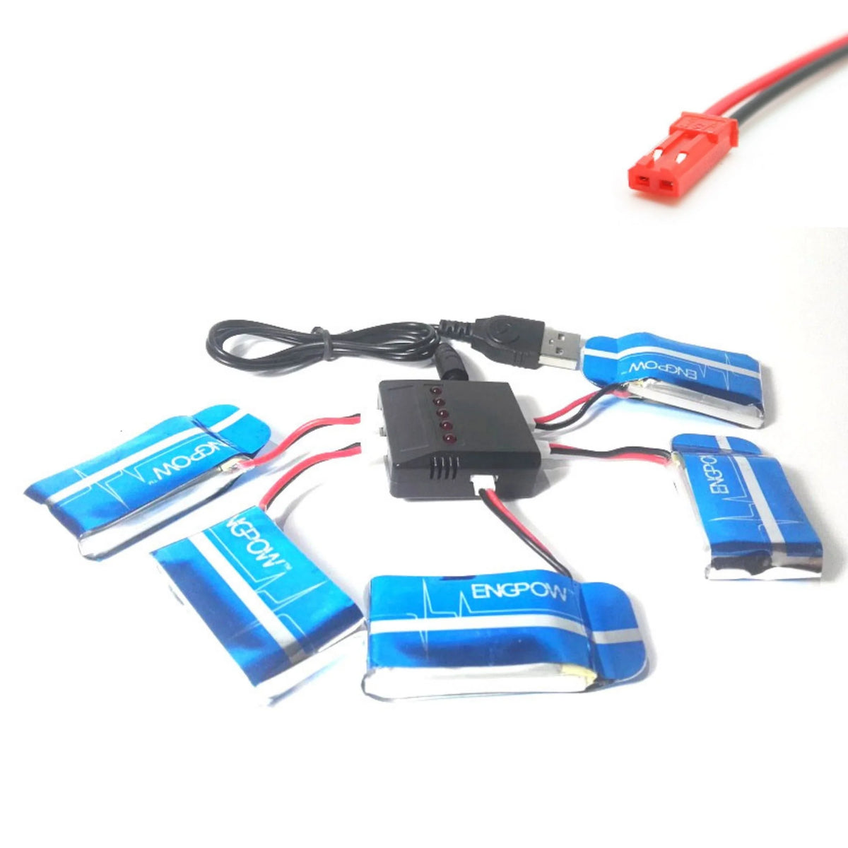 5 Baterias lipo 3.7v 850 mah JST + Multi-Cargador – LipoPlay